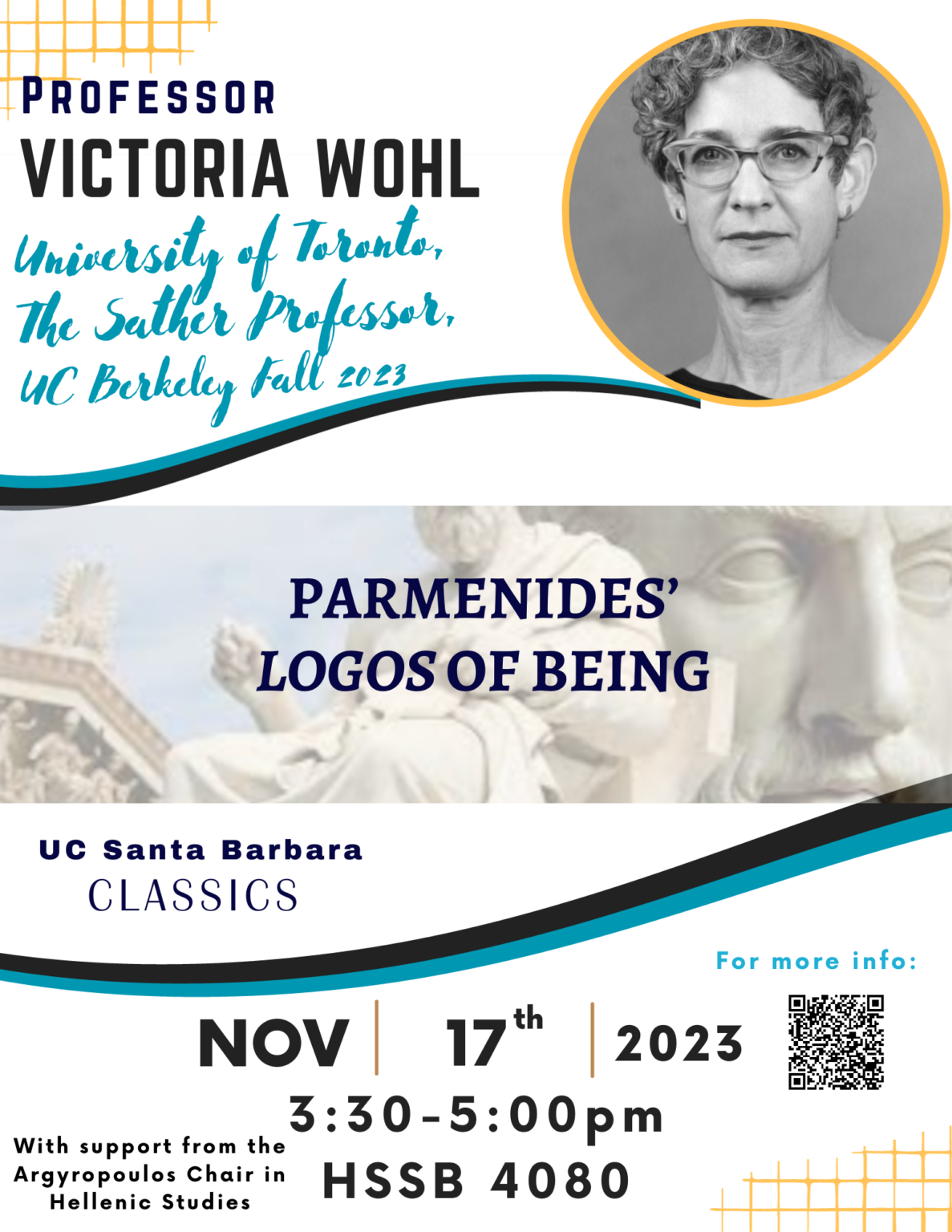 Victoria Wohl (University of Toronto): “Parmenides’ Logos of Being ...